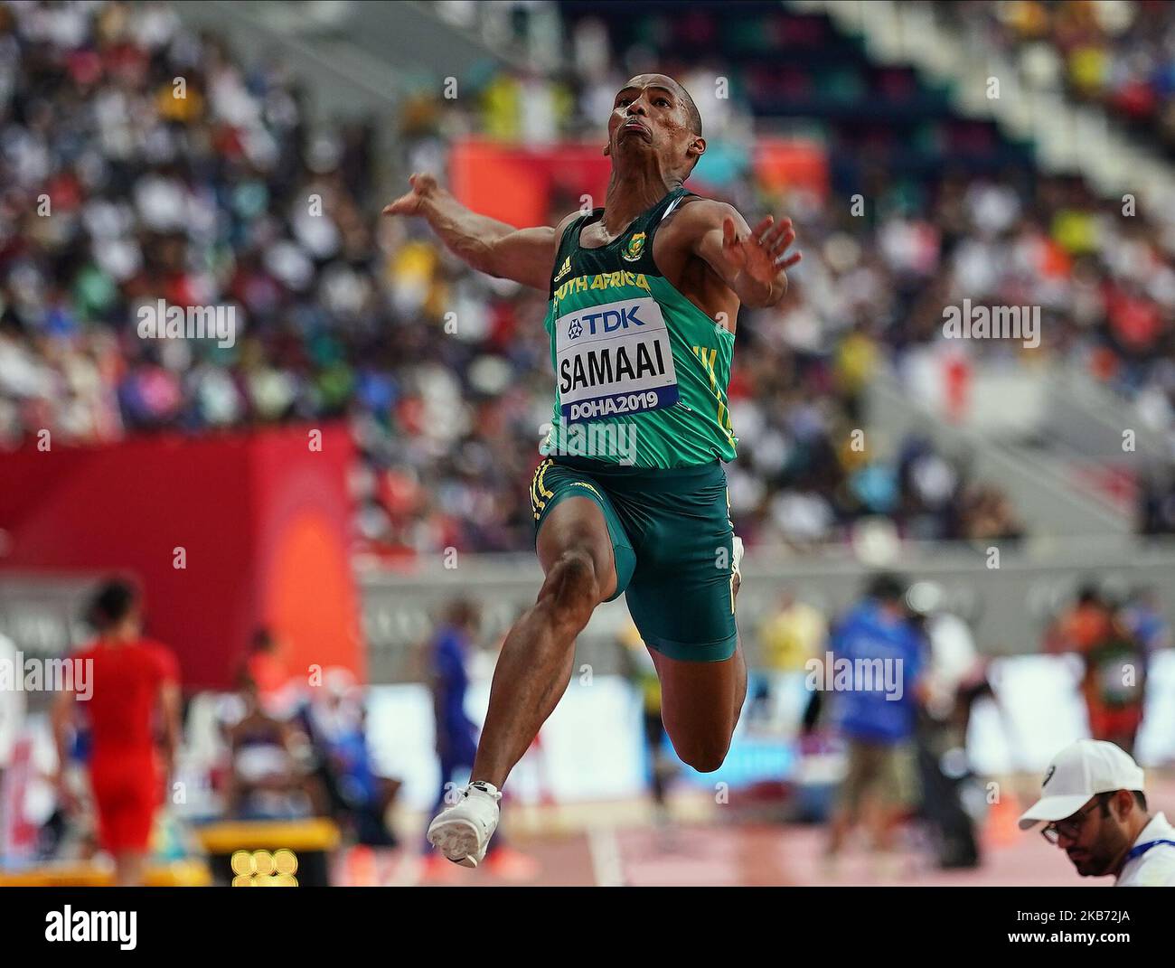 Ruswahl Samaai of South Africa competing in long jump for men during ...