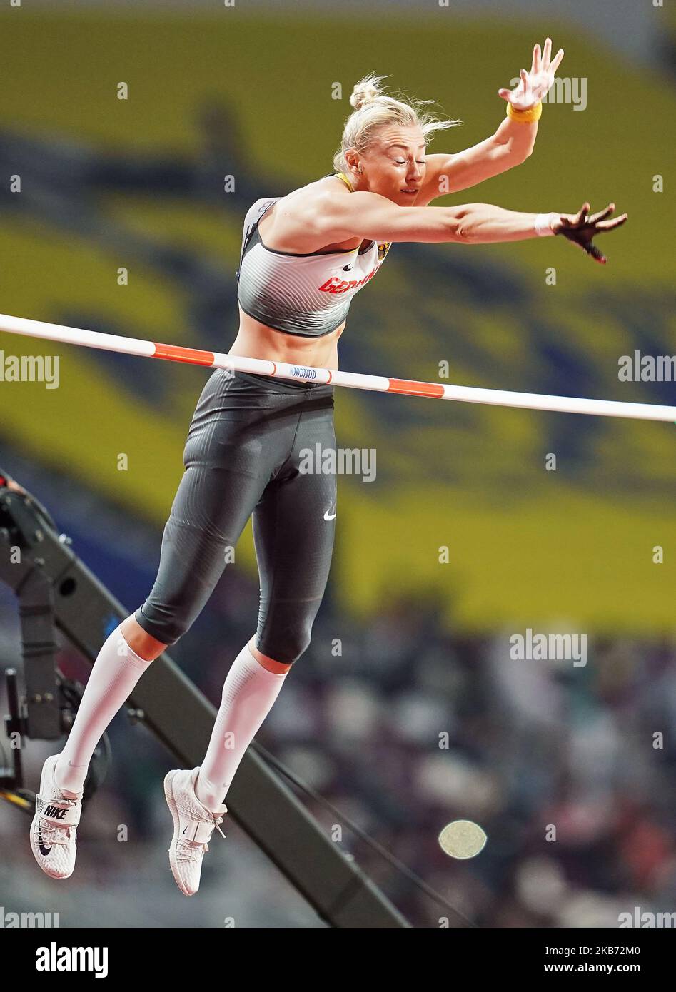 Lisa Ryzih of Germany competing in pole vault for women during the 17th ...