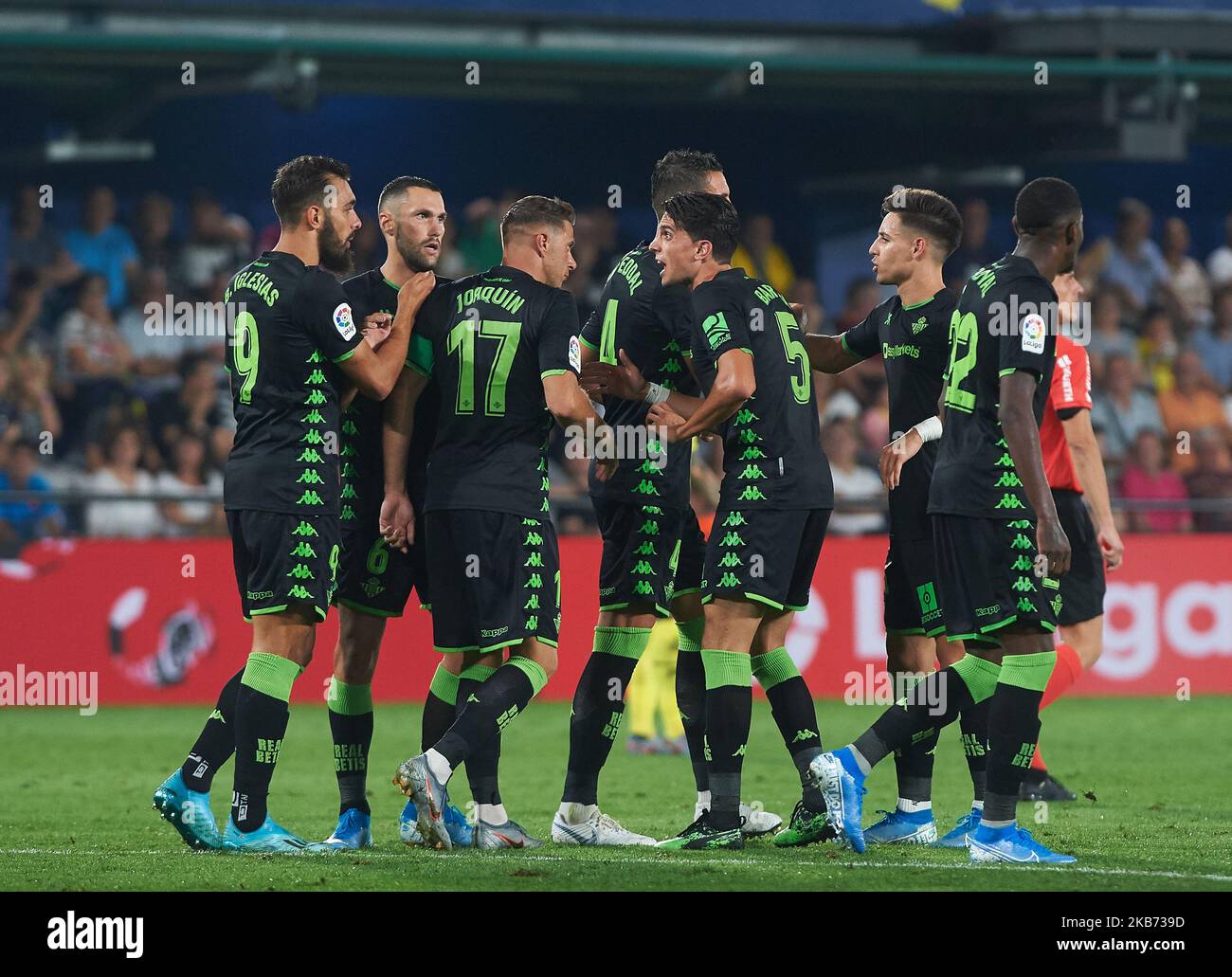 Real Betis players celebrates a goal during the La Liga Santander match ...