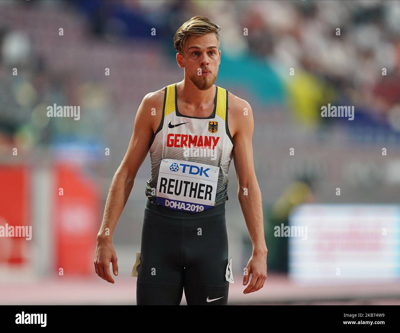 Marc Reuther of Germany competing in the 800 meter for men during the ...