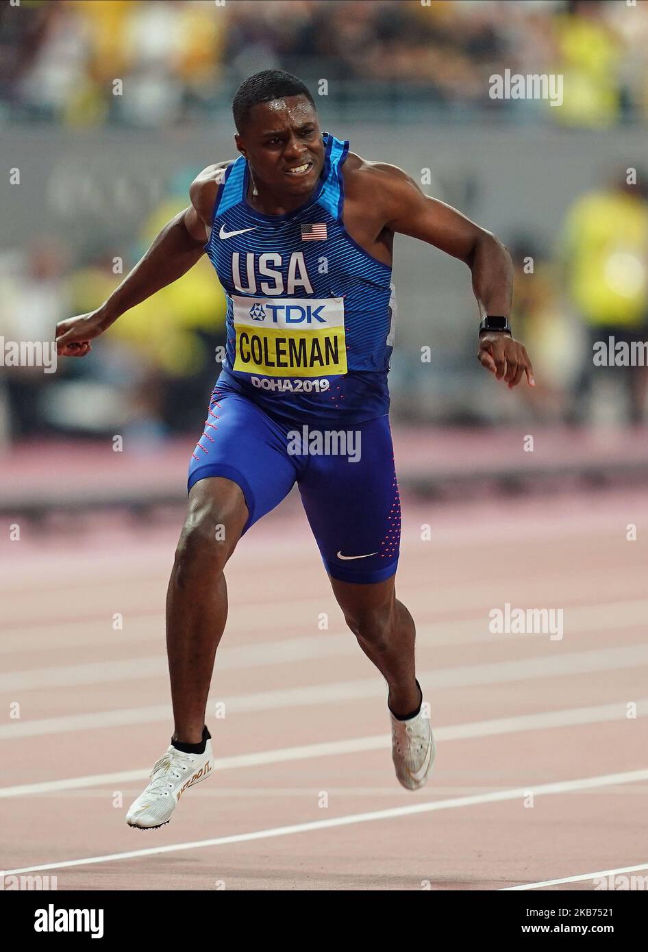 Christian Coleman of United States winning the world championship ...