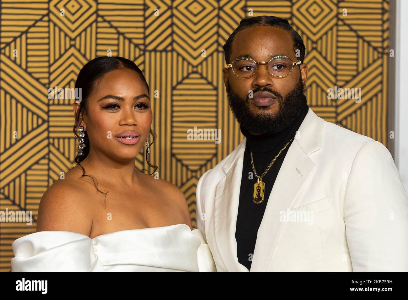 London, UK. 3 November 2022. Director Ryan Coogler (R) and wife Zinzi ...