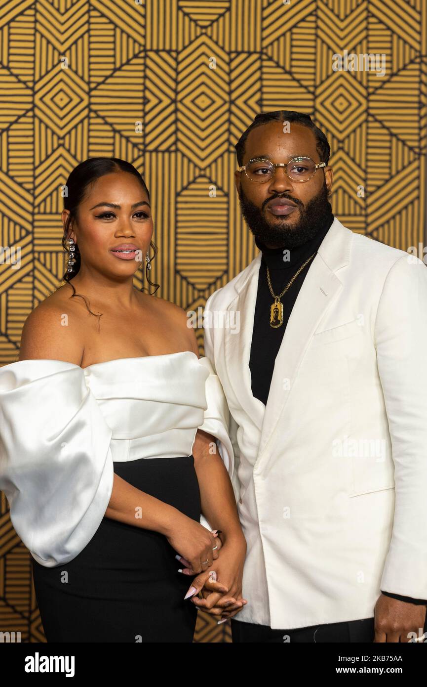 London, UK. 3 November 2022. Director Ryan Coogler (R) and wife Zinzi ...