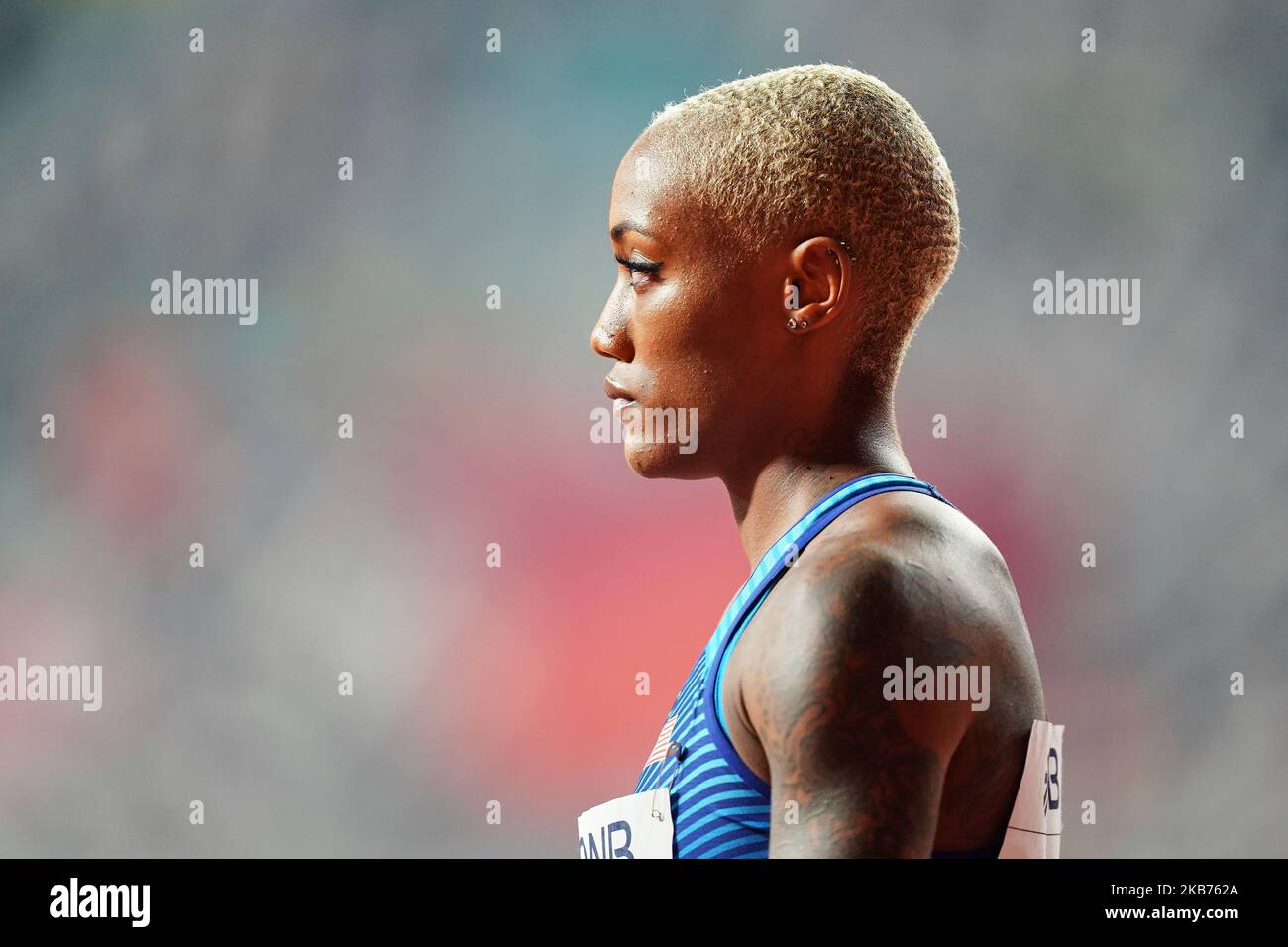 Ce'aira Brown of United States competing in the 800 meter for women ...