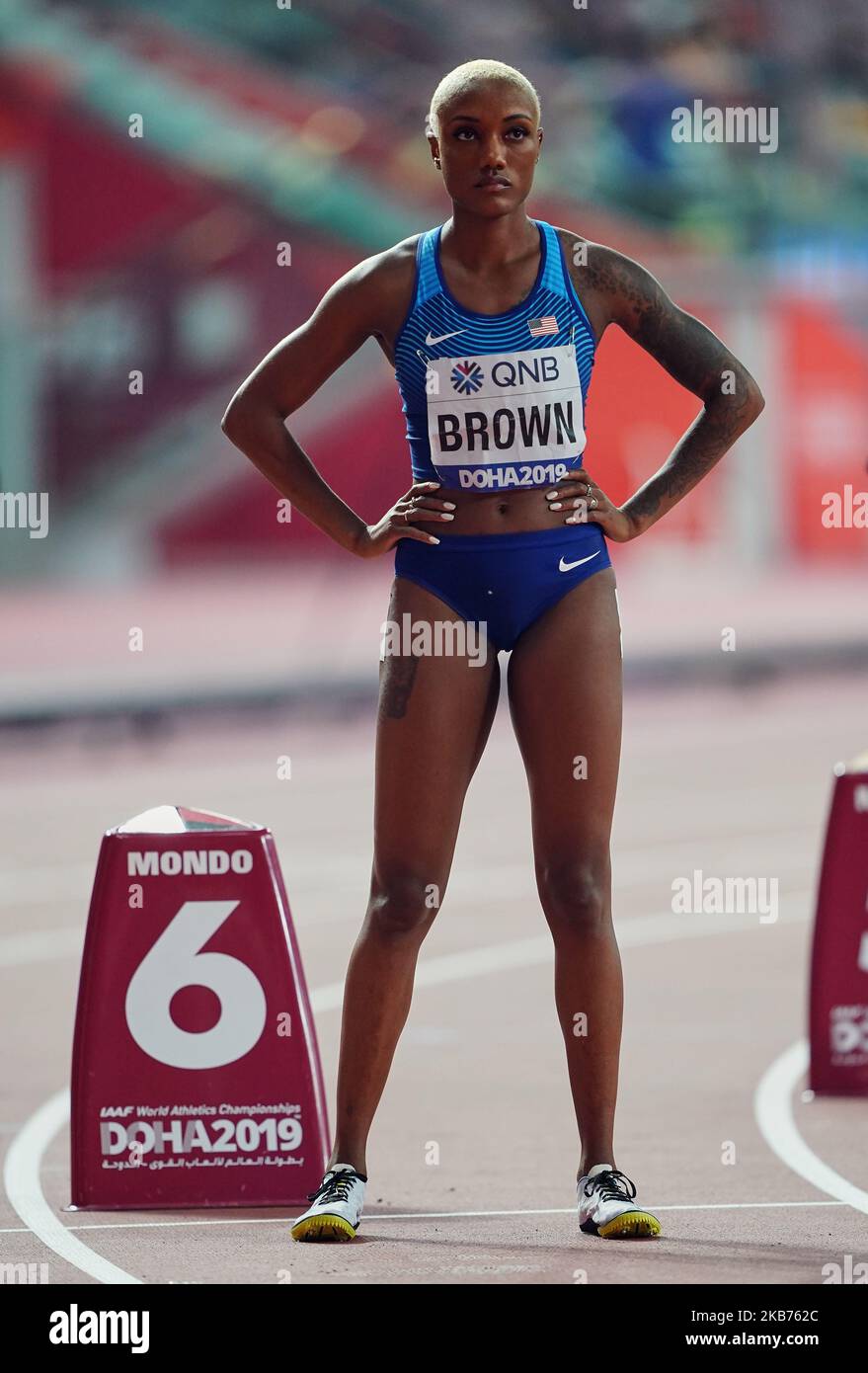 Ce'aira Brown of United States competing in the 800 meter for women ...