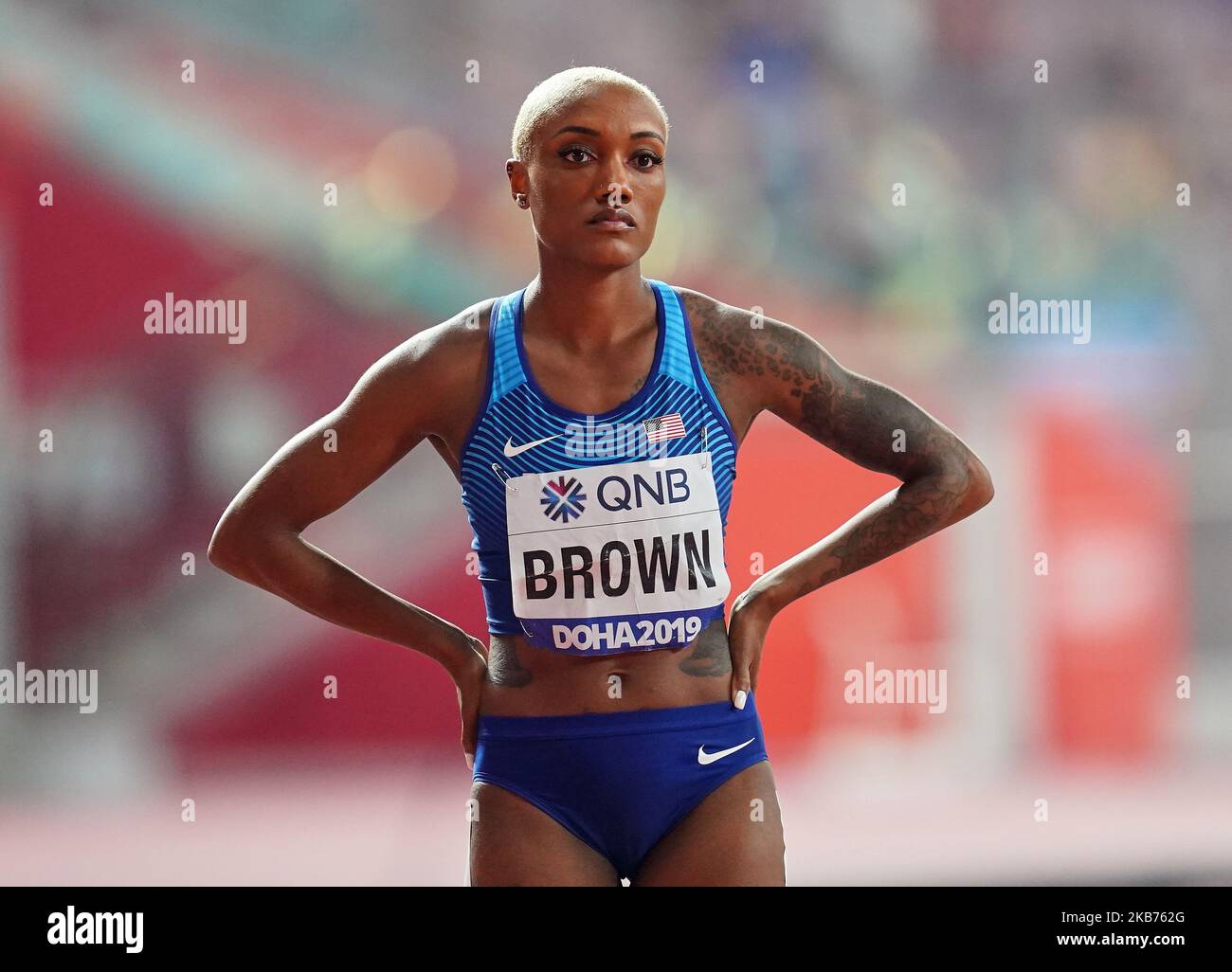 Ce'aira Brown of United States competing in the 800 meter for women ...