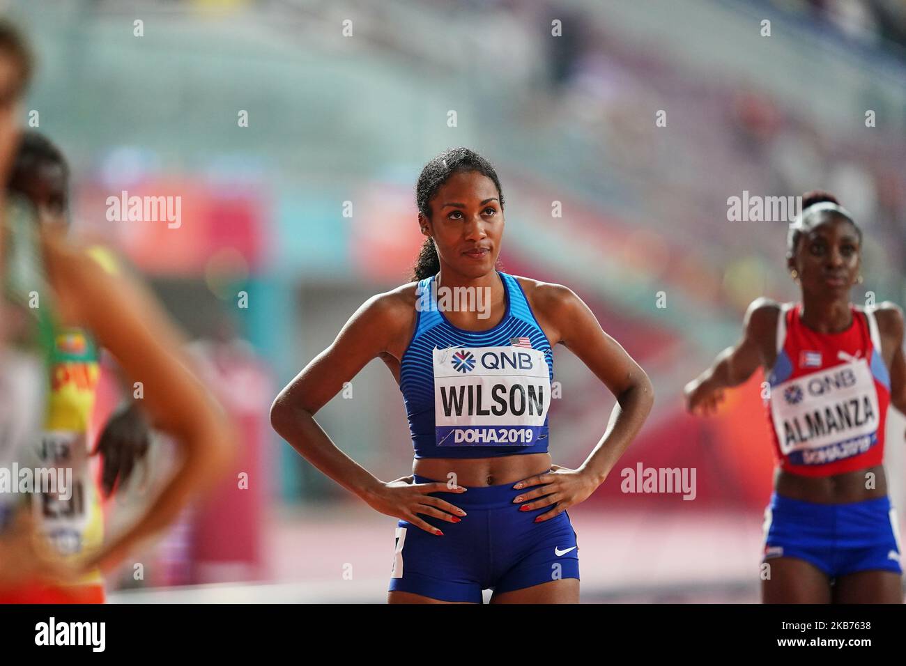 Ajee Wilson of United States competing in the 800 meter for women ...