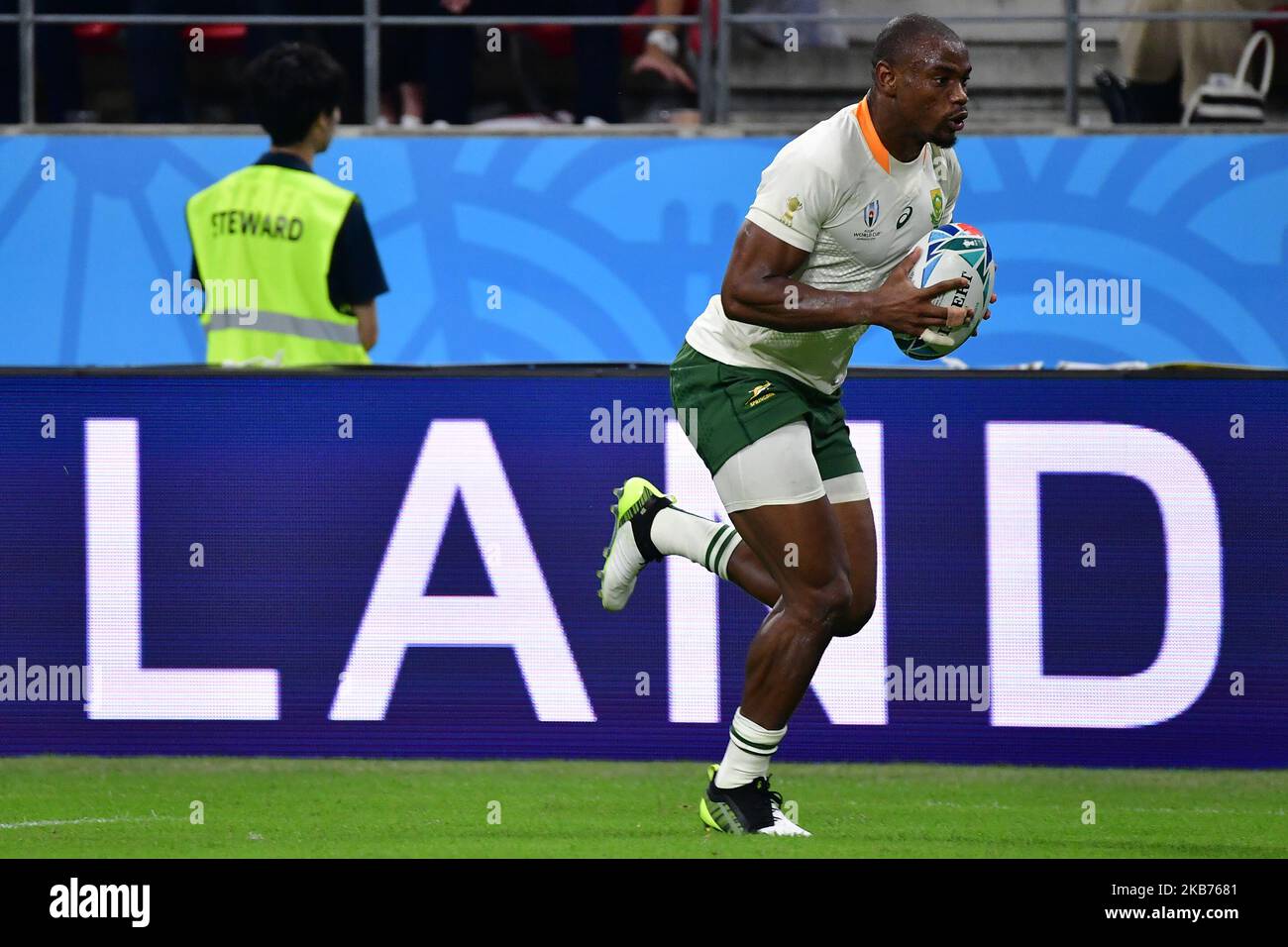 Photo action of Makazole Mapimpi during Rugby World Cup 2019 Pool B ...