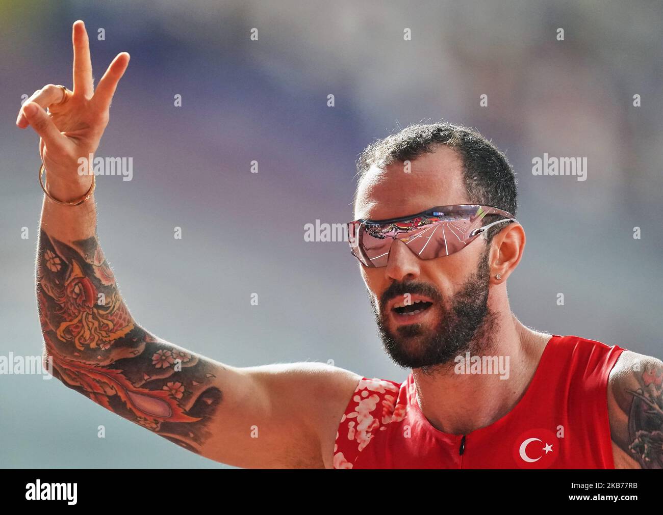 Ramil Guliyev of Turkey competing in the 200 meter for men during the ...
