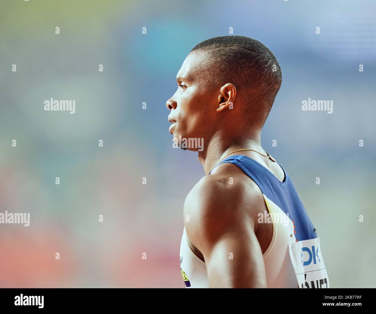 Alex Quiñónez of Ecuador competing in the 200 meter for men during the ...