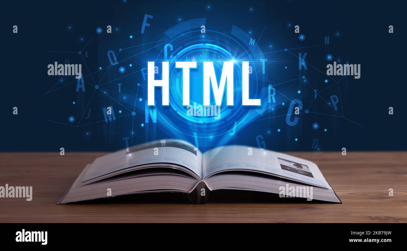 Technology abbreviation coming out from an open book Stock Photo - Alamy