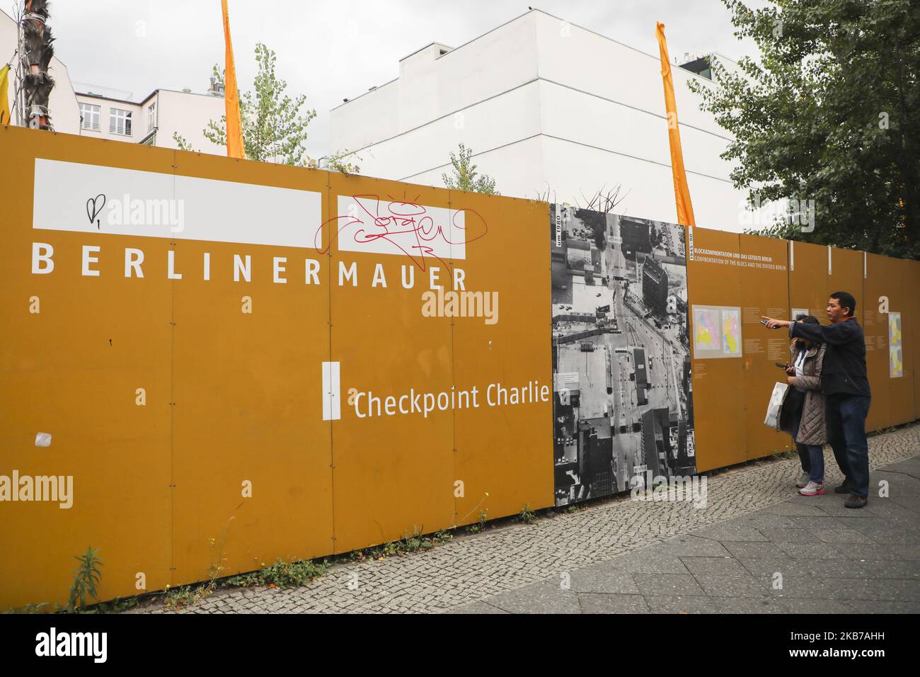 Checkpoint Charlie memorial site in Berlin, Germany on 26th September ...
