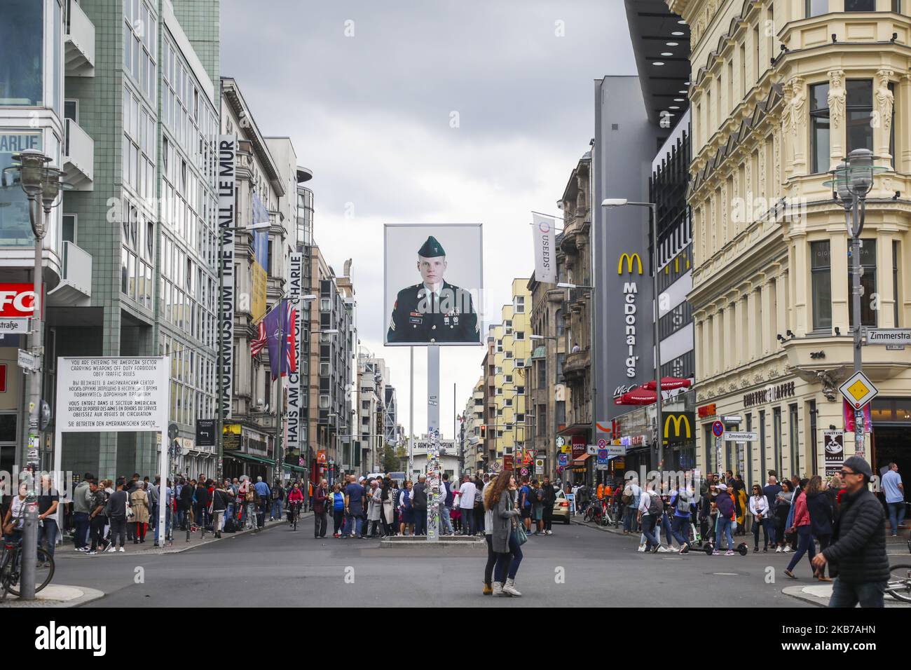 Checkpoint Charlie memorial site in Berlin, Germany on 26th September ...