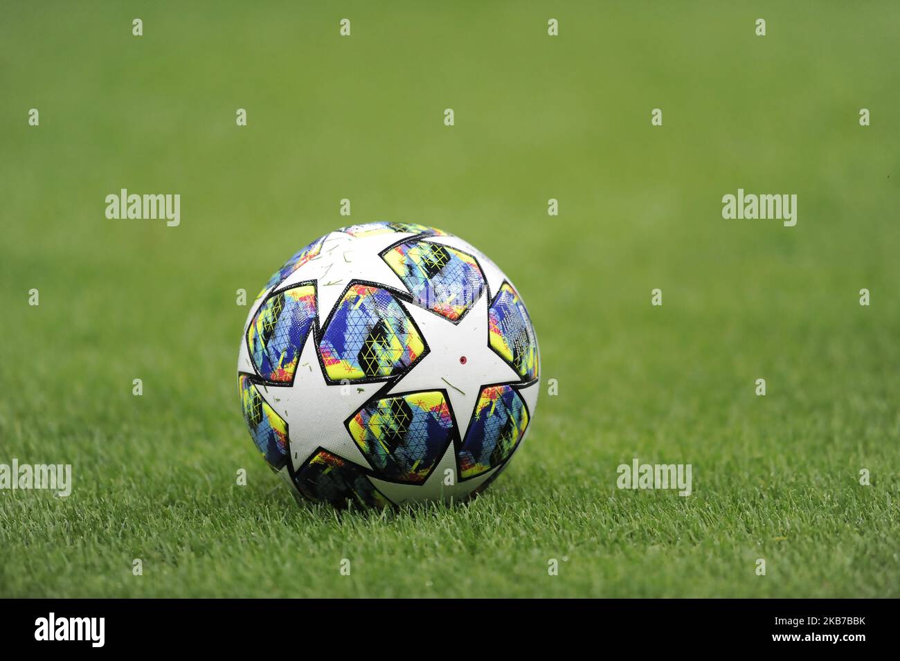 Uefa Champions League 2019-2020 official ball, in the field before the ...
