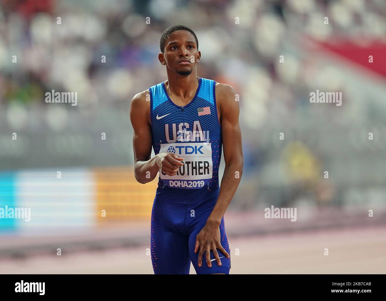 Nathan Strother of United States competing in the 400 meter for men ...