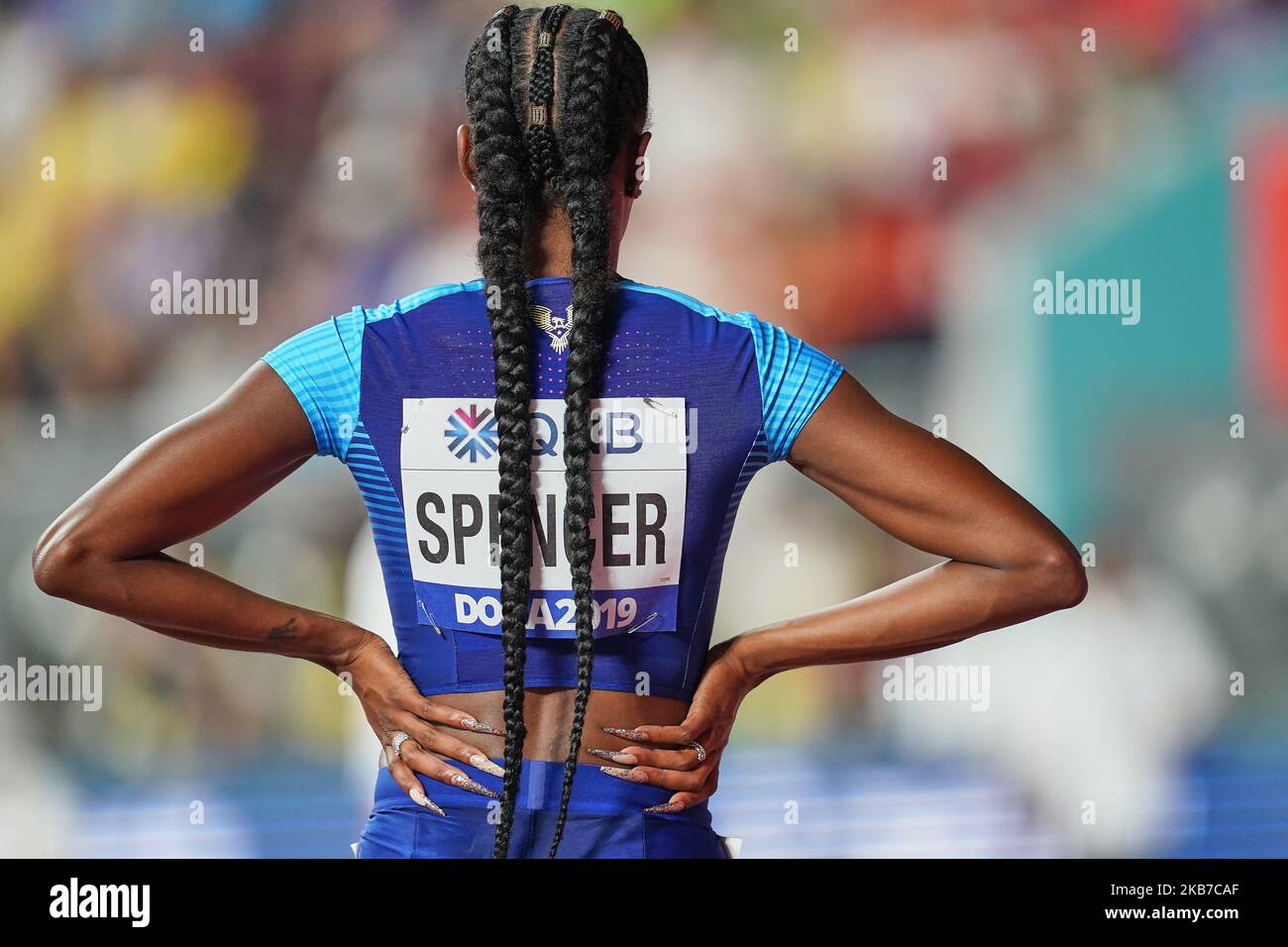 Ashley Spencer of United States competing in the 400 meter hurdles for ...