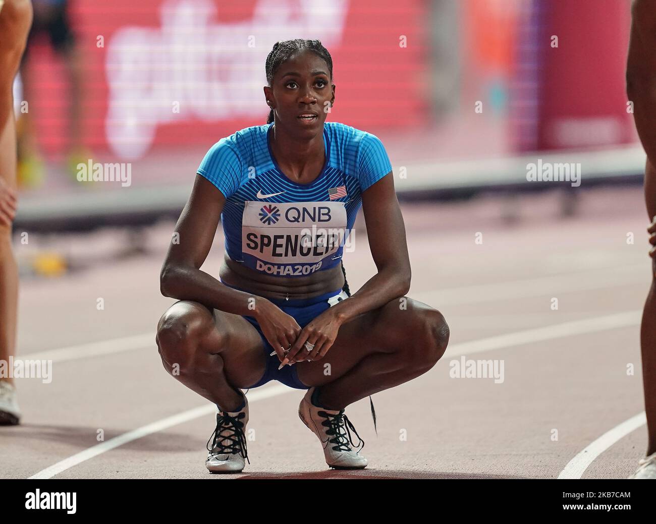 Ashley Spencer of United States competing in the 400 meter hurdles for ...