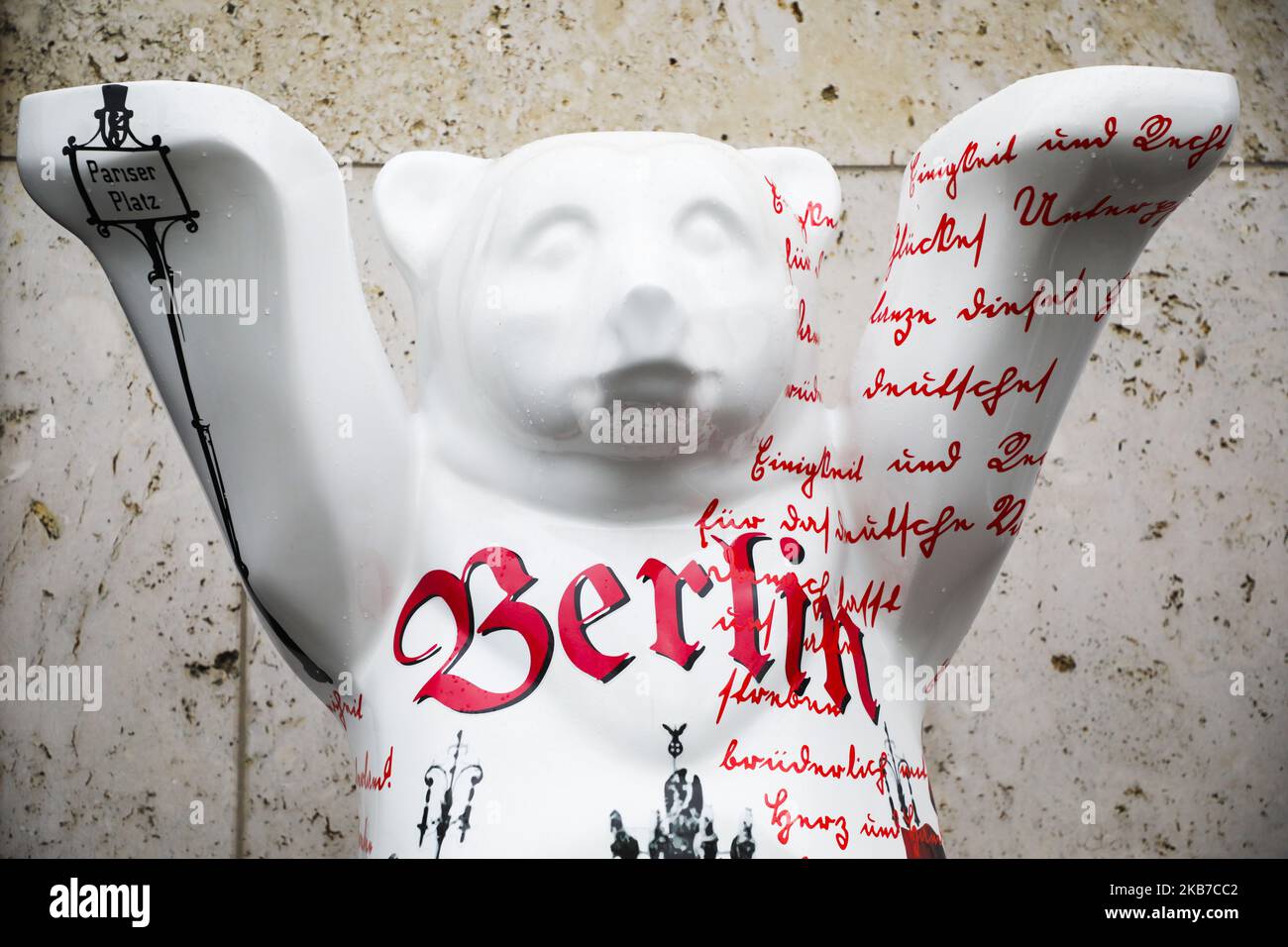 A figure of The Bear, the symbol of Berlin is seen on a street in ...
