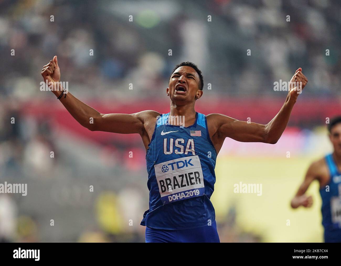 Donavan Brazier of United States winning in the 800 meter final for men ...