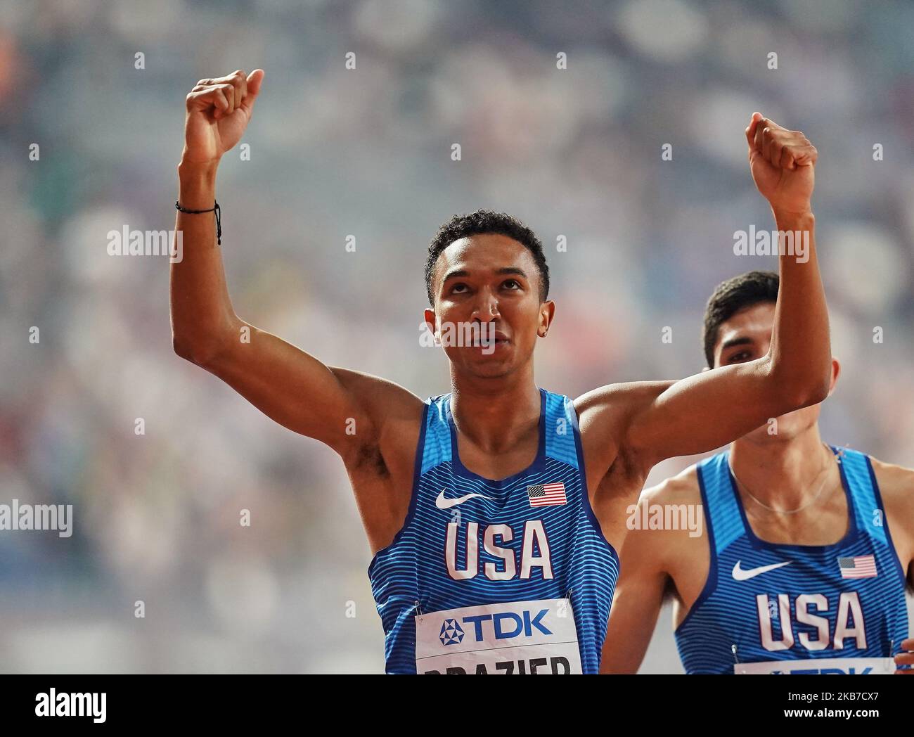 Donavan Brazier of United States winning in the 800 meter final for men ...