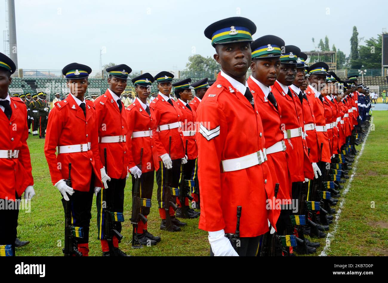 A detachment of brigade of guards performs during a ceremony to mark ...