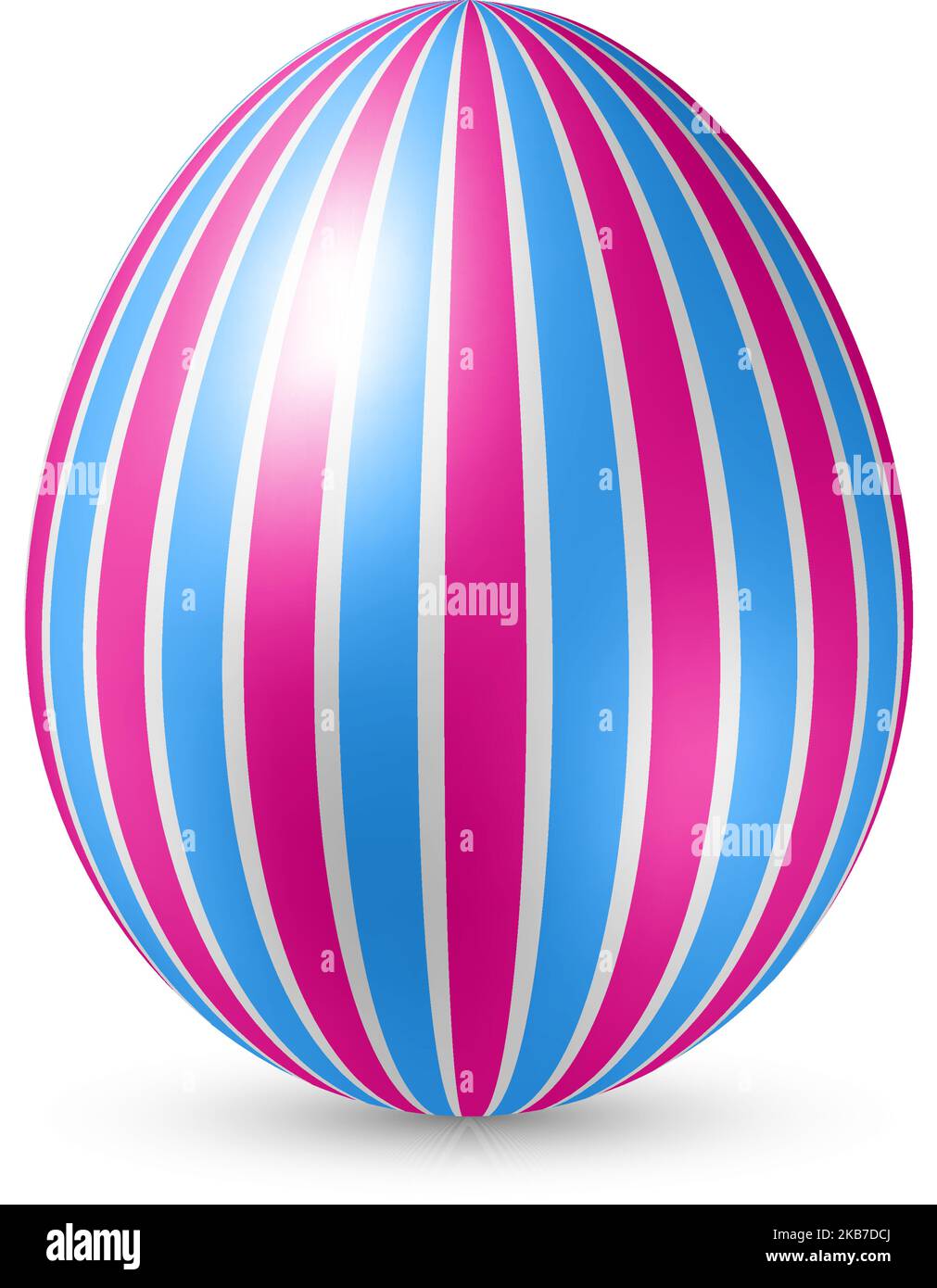 Easter Egg with Vertically Strips Pattern. Illustration on White ...