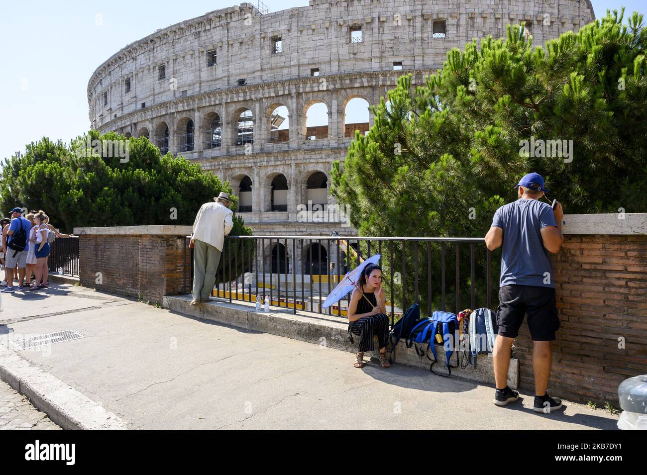 The Roman Colosseum, or Coliseum, is seen in Rome, Italy on July 18 ...