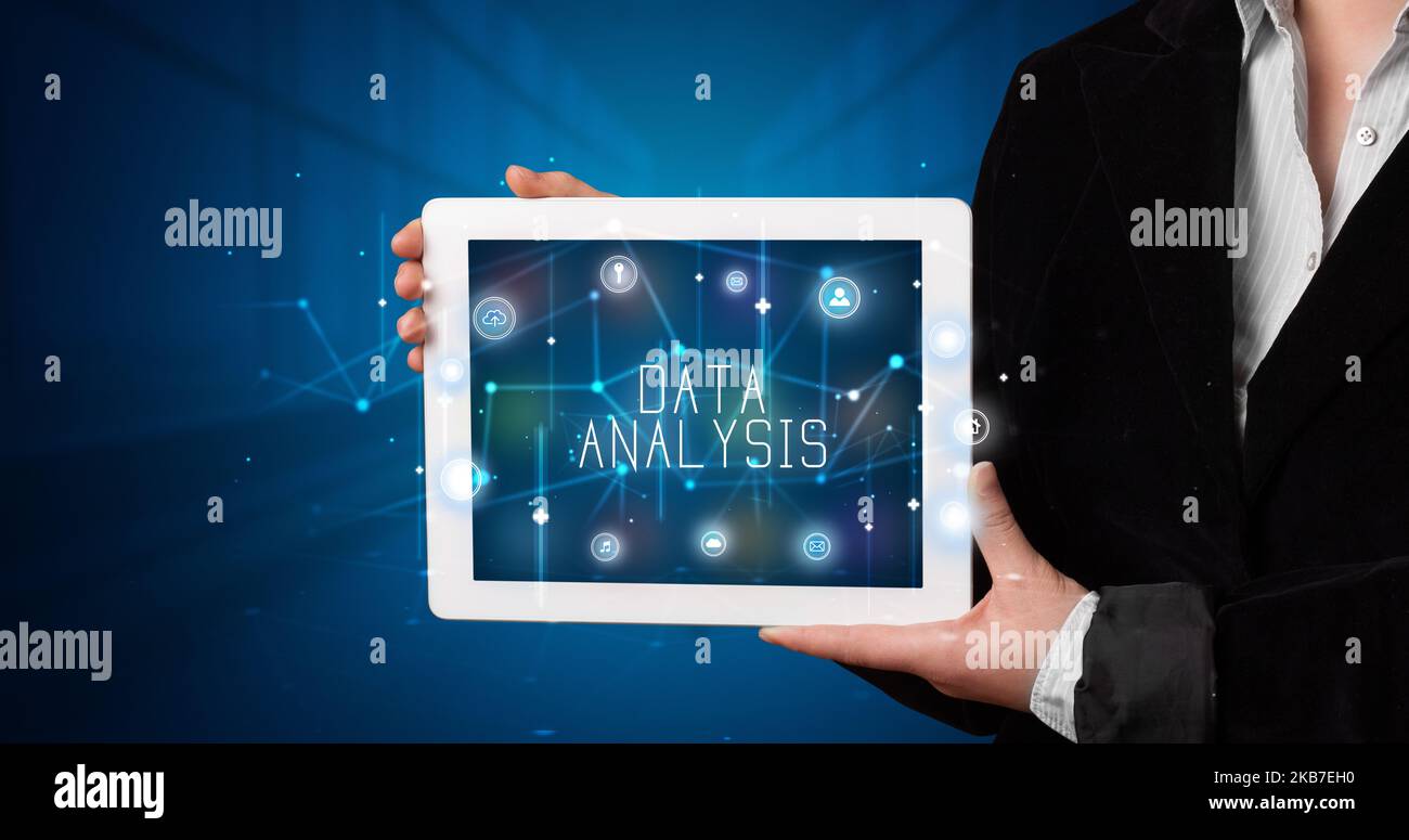 Person holding tablet, security concept Stock Photo - Alamy