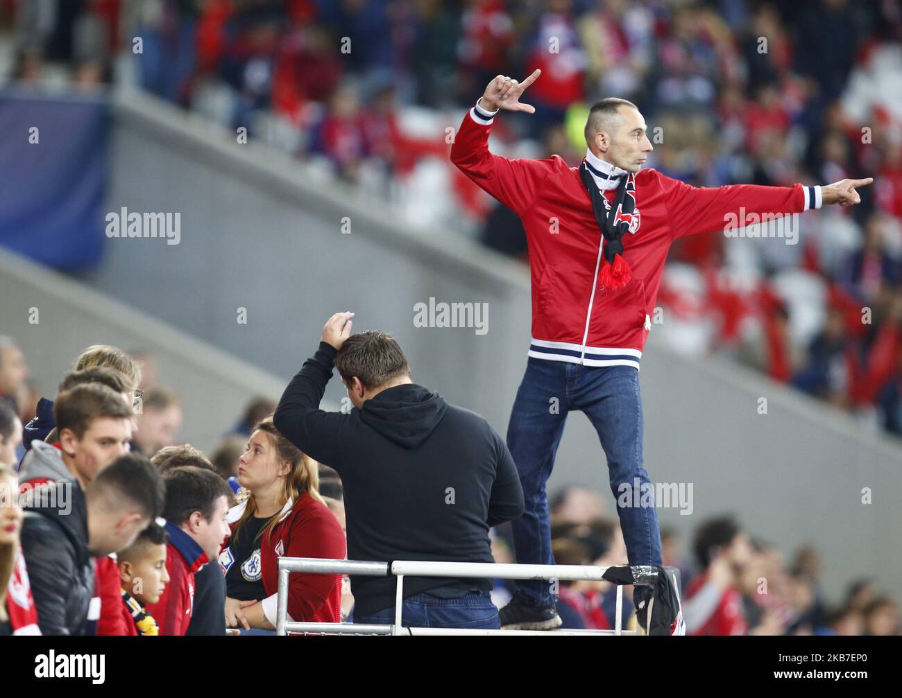 Lille Fan during UAFA Champion League Group H between Lillie OSC and ...