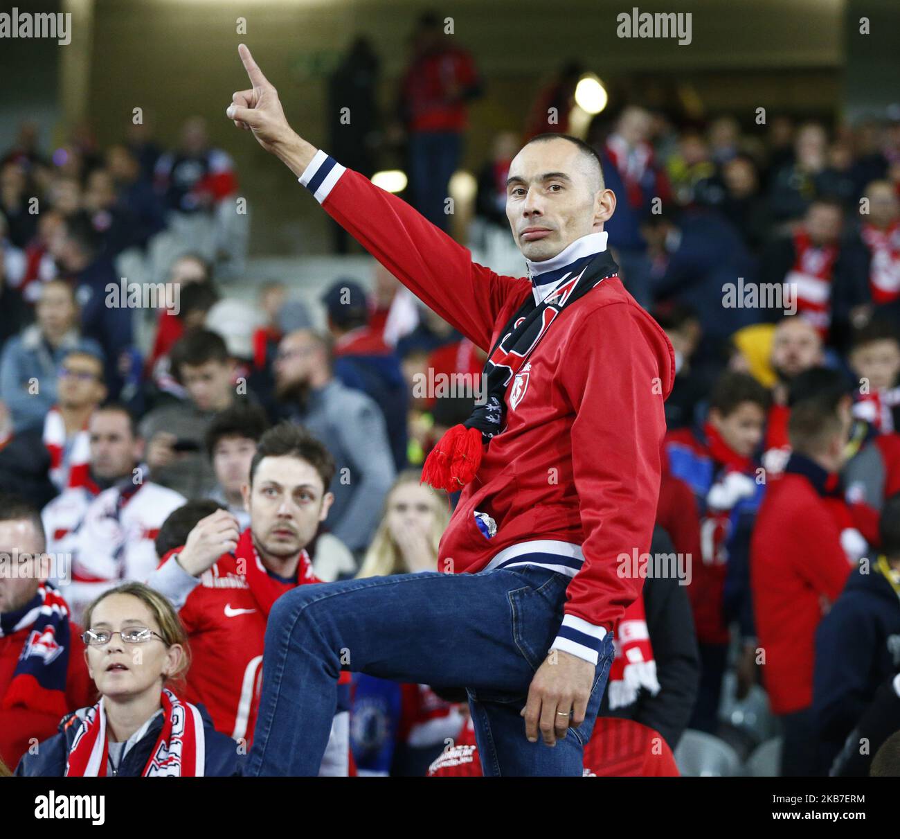 Lille Fan during UAFA Champion League Group H between Lillie OSC and ...