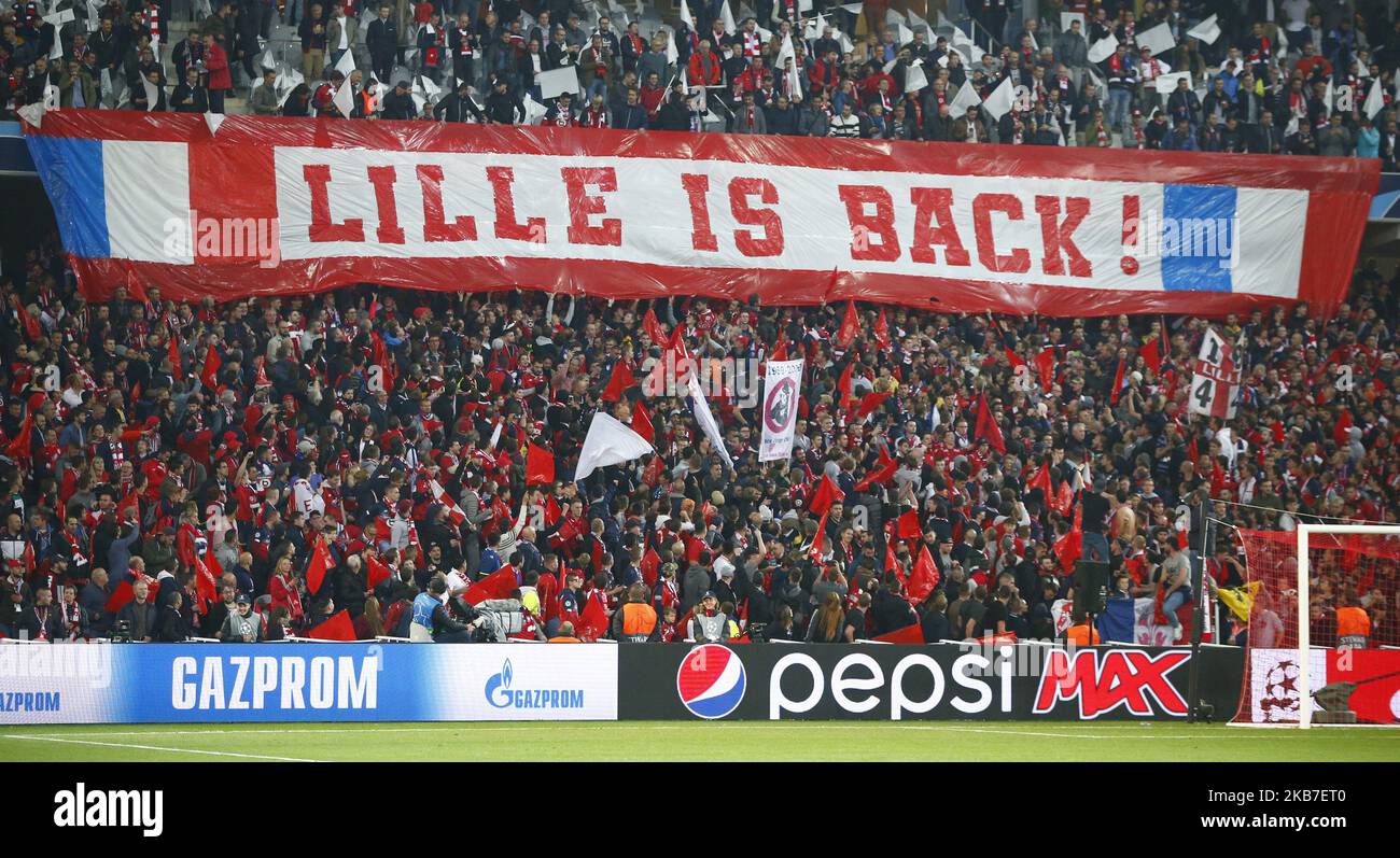 Lille Banner during UAFA Champion League Group H between Lillie OSC and ...