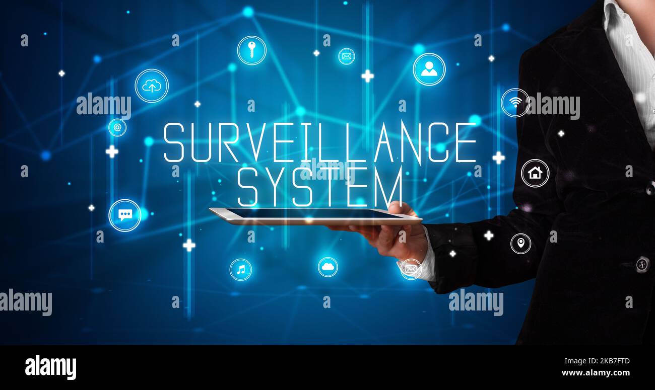 Person holding tablet, security concept Stock Photo - Alamy