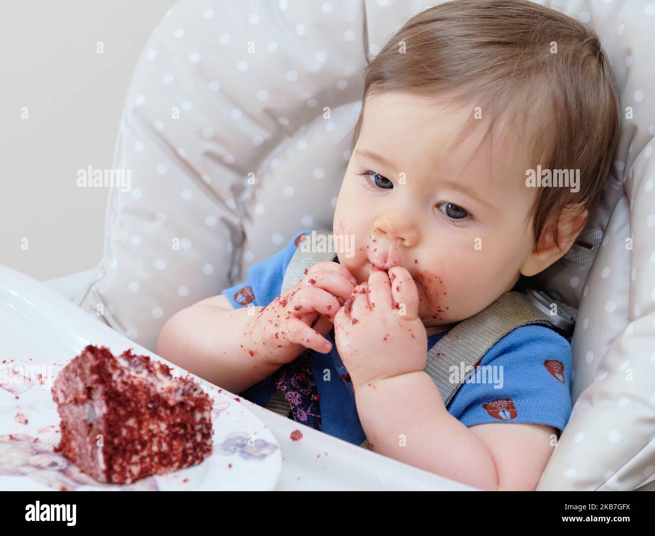 first birthday celebration and fist time eating cake for this little ...