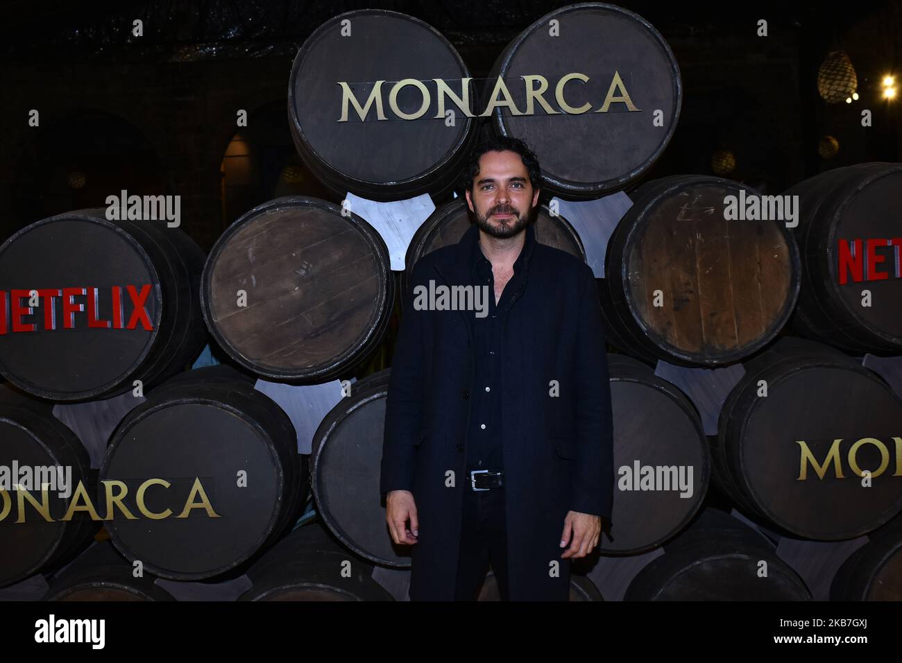 Manolo Cardona poses for photos during a red carpet of Monarca Tv ...