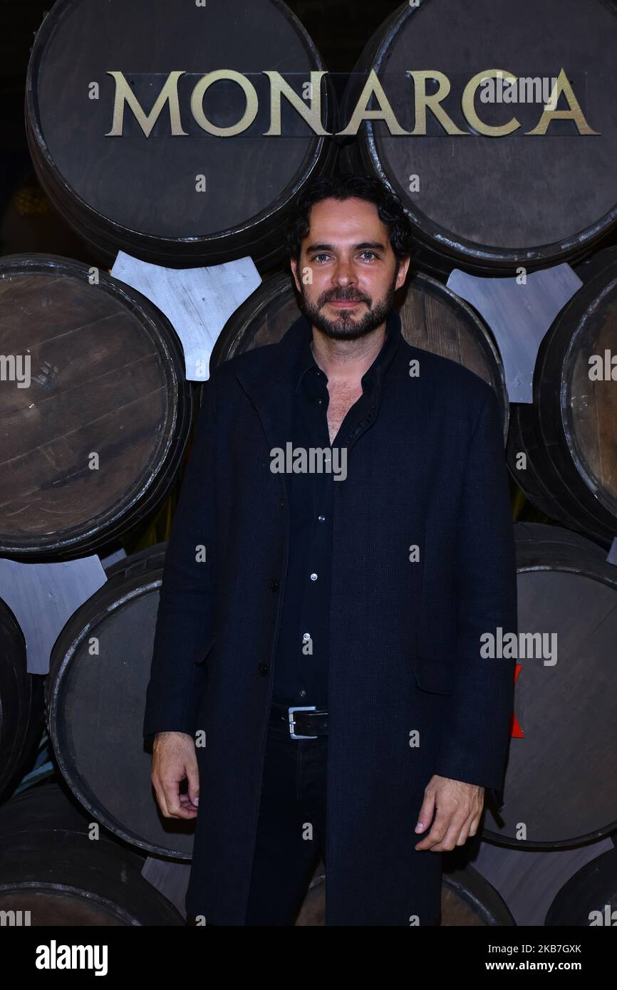 Manolo Cardona poses for photos during a red carpet of Monarca Tv ...