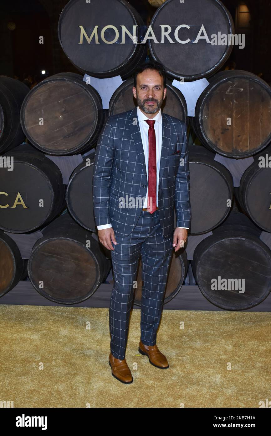 Antonio de la Vega poses for photos during a red carpet of Monarca Tv ...