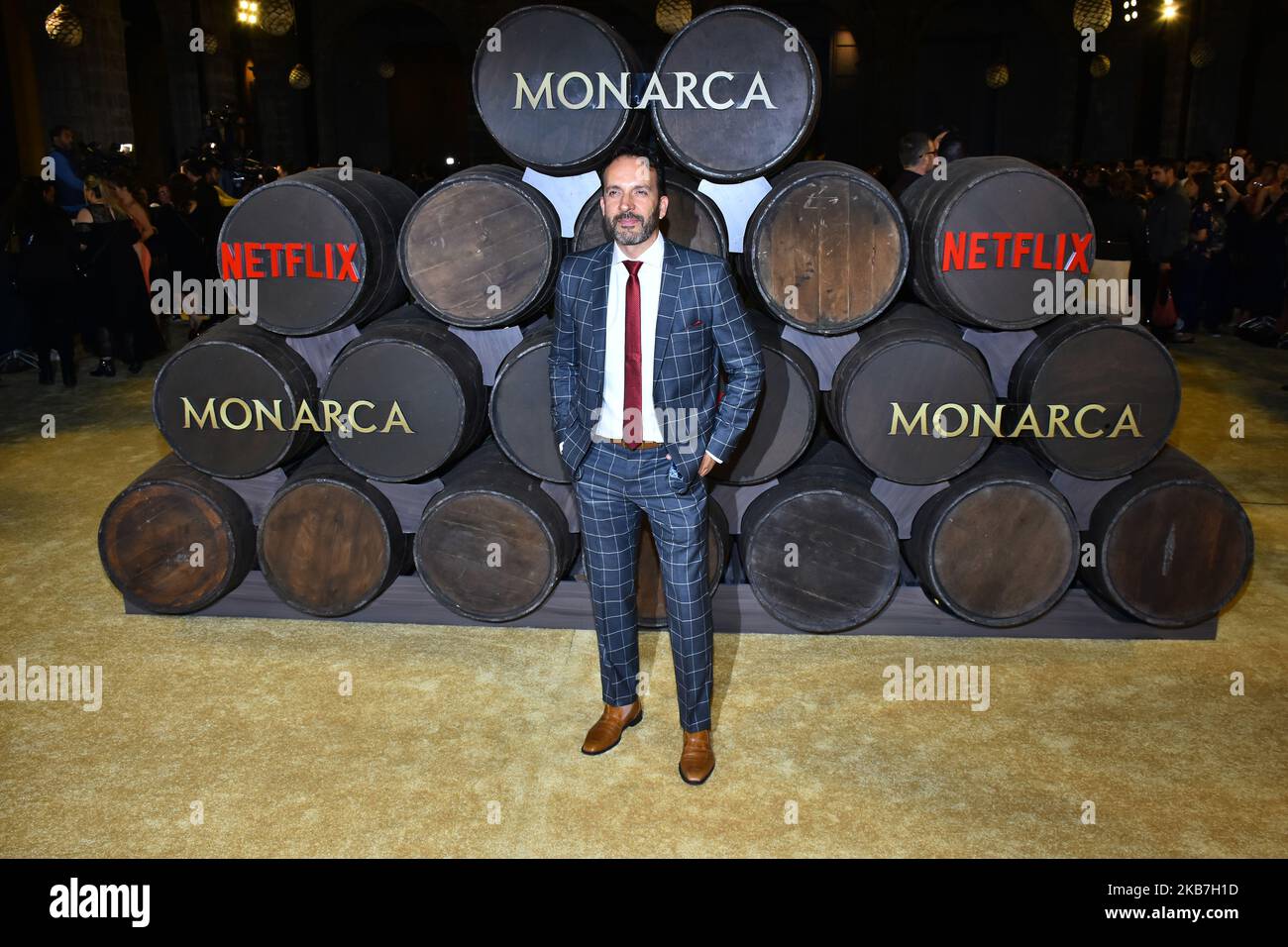 Antonio de la Vega poses for photos during a red carpet of Monarca Tv ...