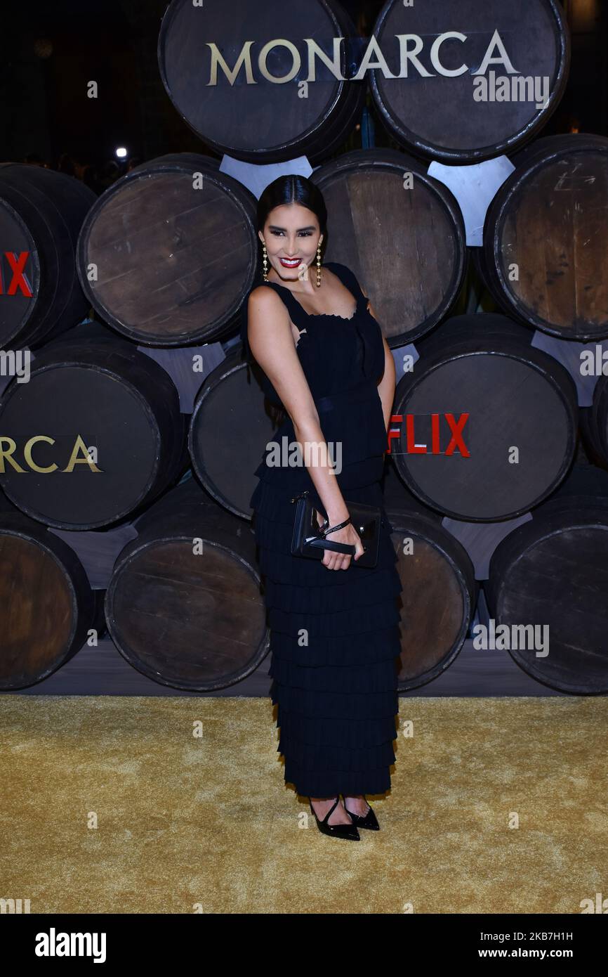 Barbara Islas poses for photos during a red carpet of Monarca Tv Series ...