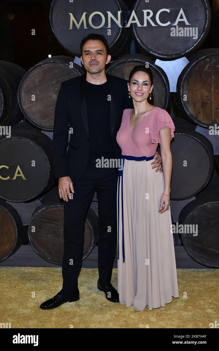 Fernando Rovzar, Barbara Mori poses for photos during a red carpet of ...