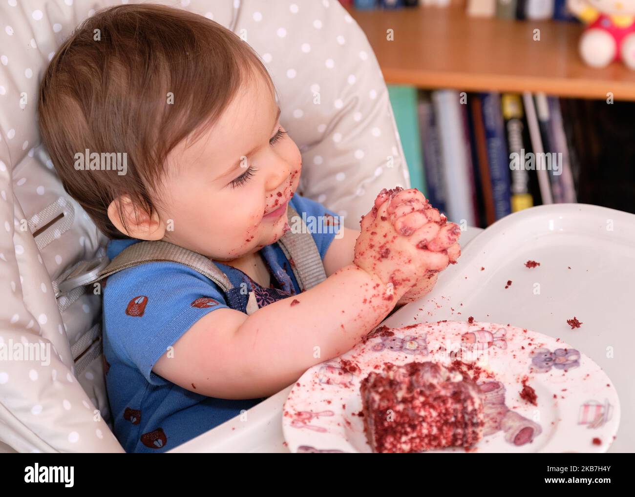 first birthday celebration and fist time eating cake for this little ...