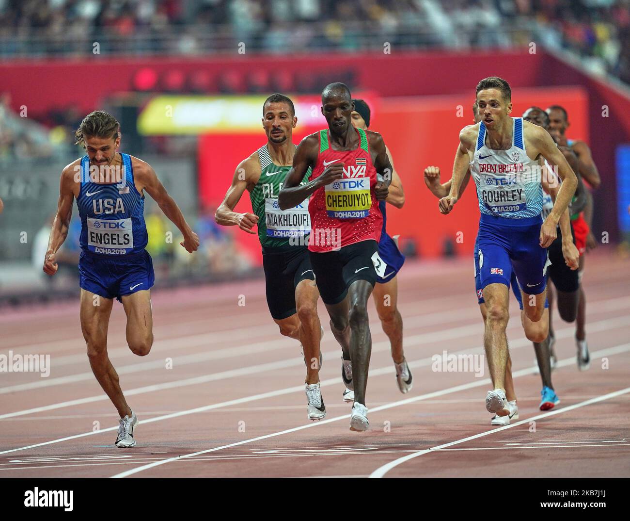 Craig Engels of United States and Timothy Cheruiyot of Kenya competing ...