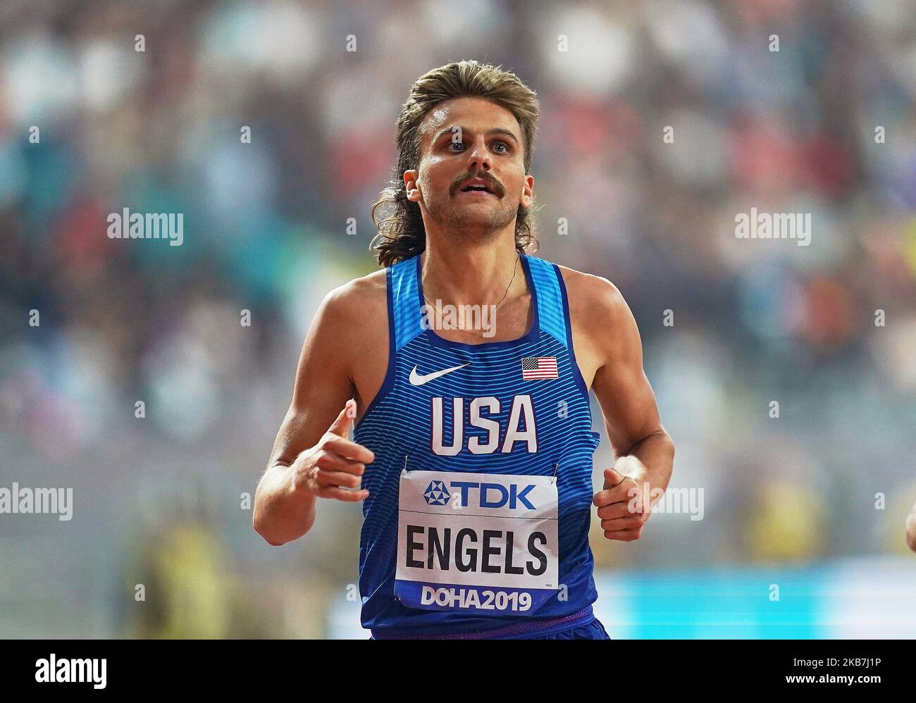 Craig Engels of United States competing in the 1500 meter for men ...