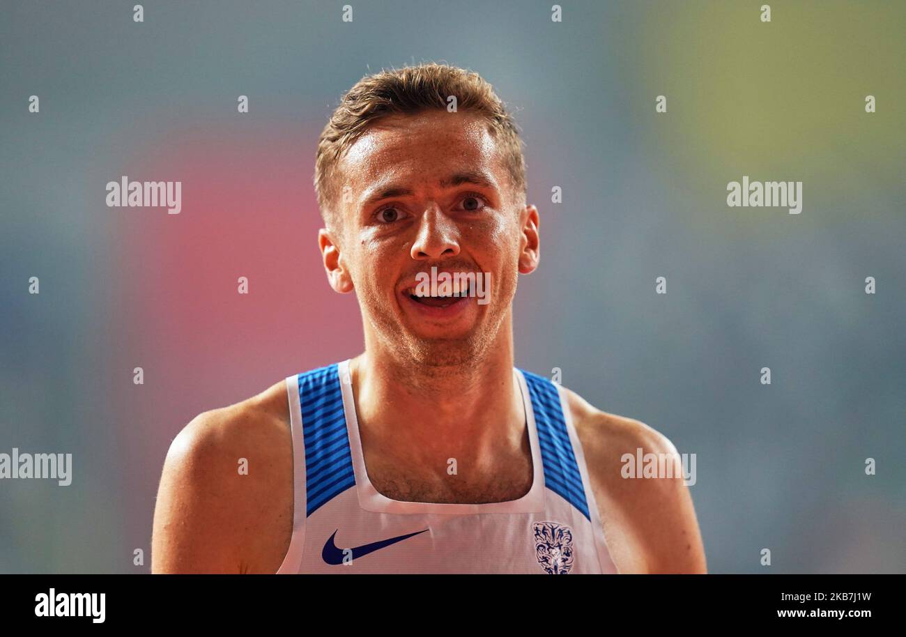 Neil Gourley of United Kingdom competing in the 1500 meter for men ...