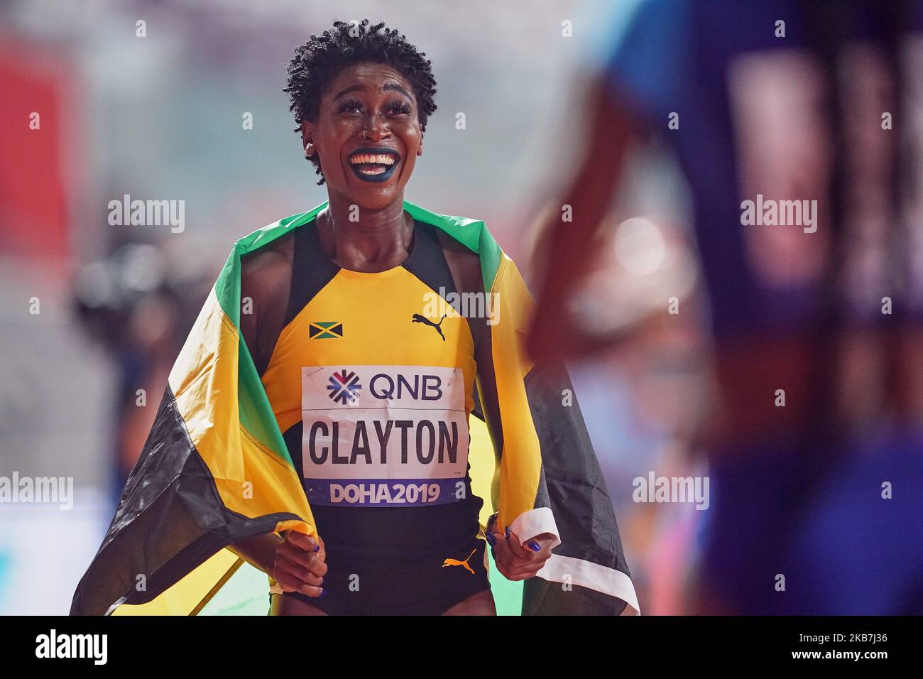 Rushell Clayton of Jamaica in the 400 meter hurdles for women during ...