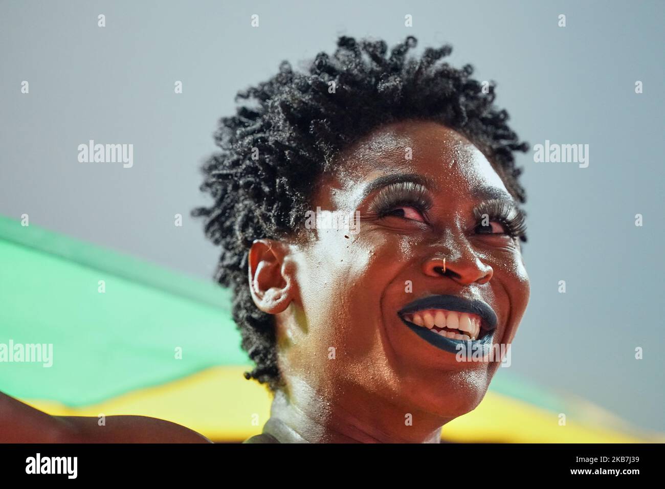 Rushell Clayton of Jamaica in the 400 meter hurdles for women during ...