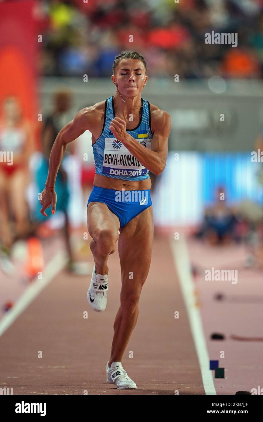 Maryna Bekh-Romanchuk of Ukraine competing in long jump for women ...