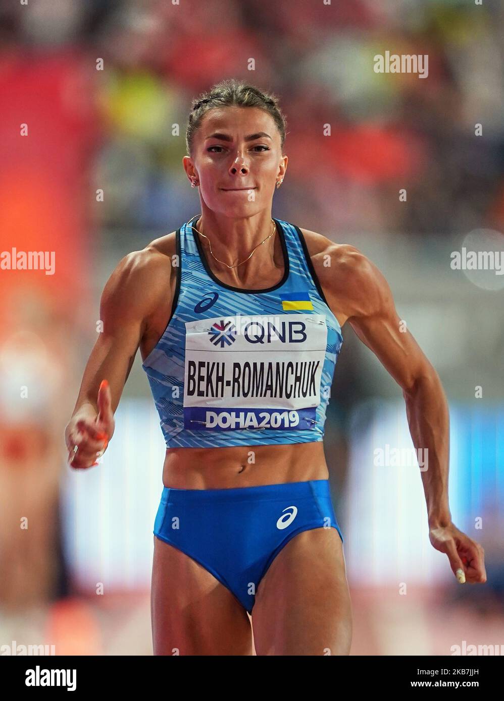 Maryna Bekh-Romanchuk of Ukraine competing in long jump for women ...