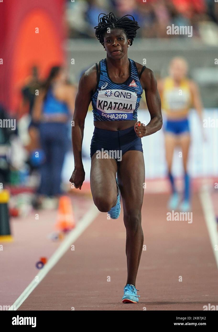 Hilary Kpatcha of France competing in long jump for women during the ...
