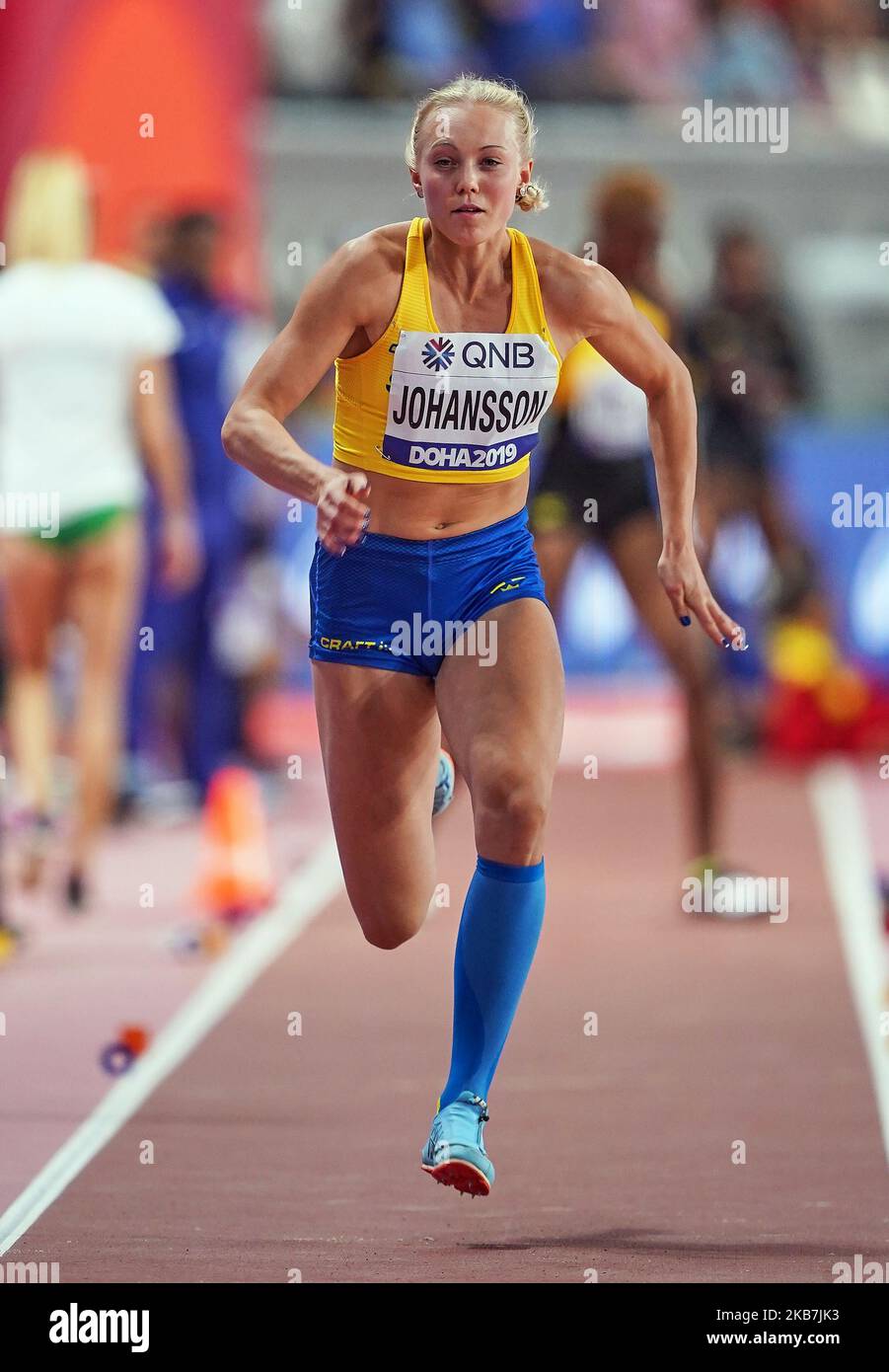 Tilde Johansson of Sweden competing in long jump for women during the ...