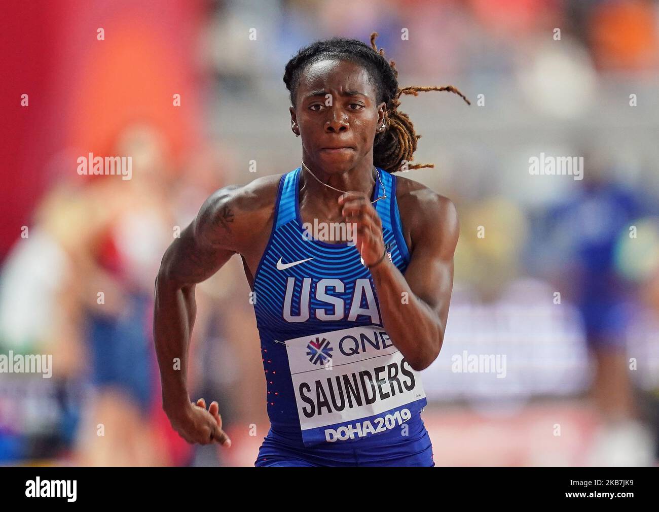 Sha'keela Saunders of United States competing in long jump for women ...